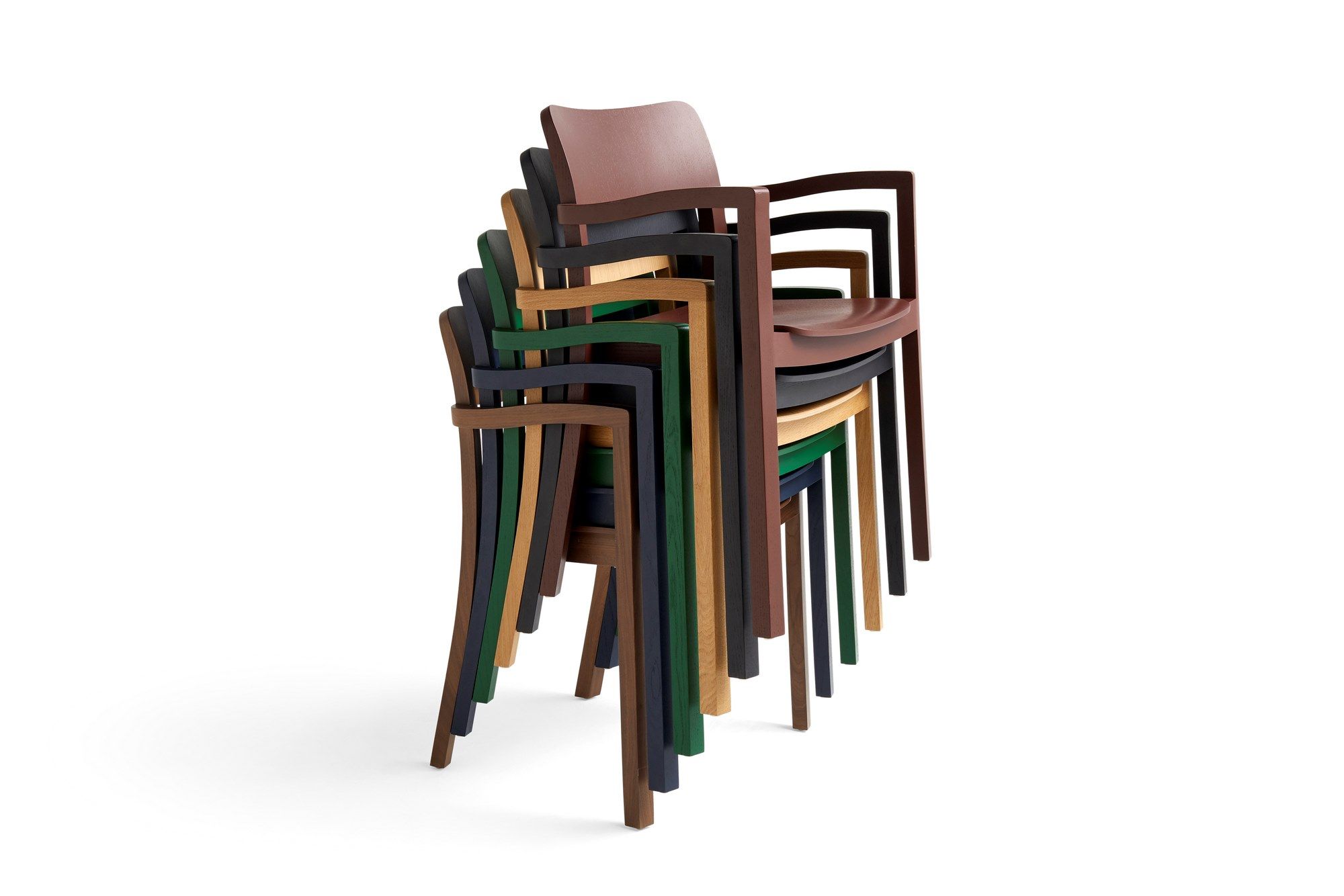 PASTIS Stackable wooden chair with armrests By Hay | design Julien Renault