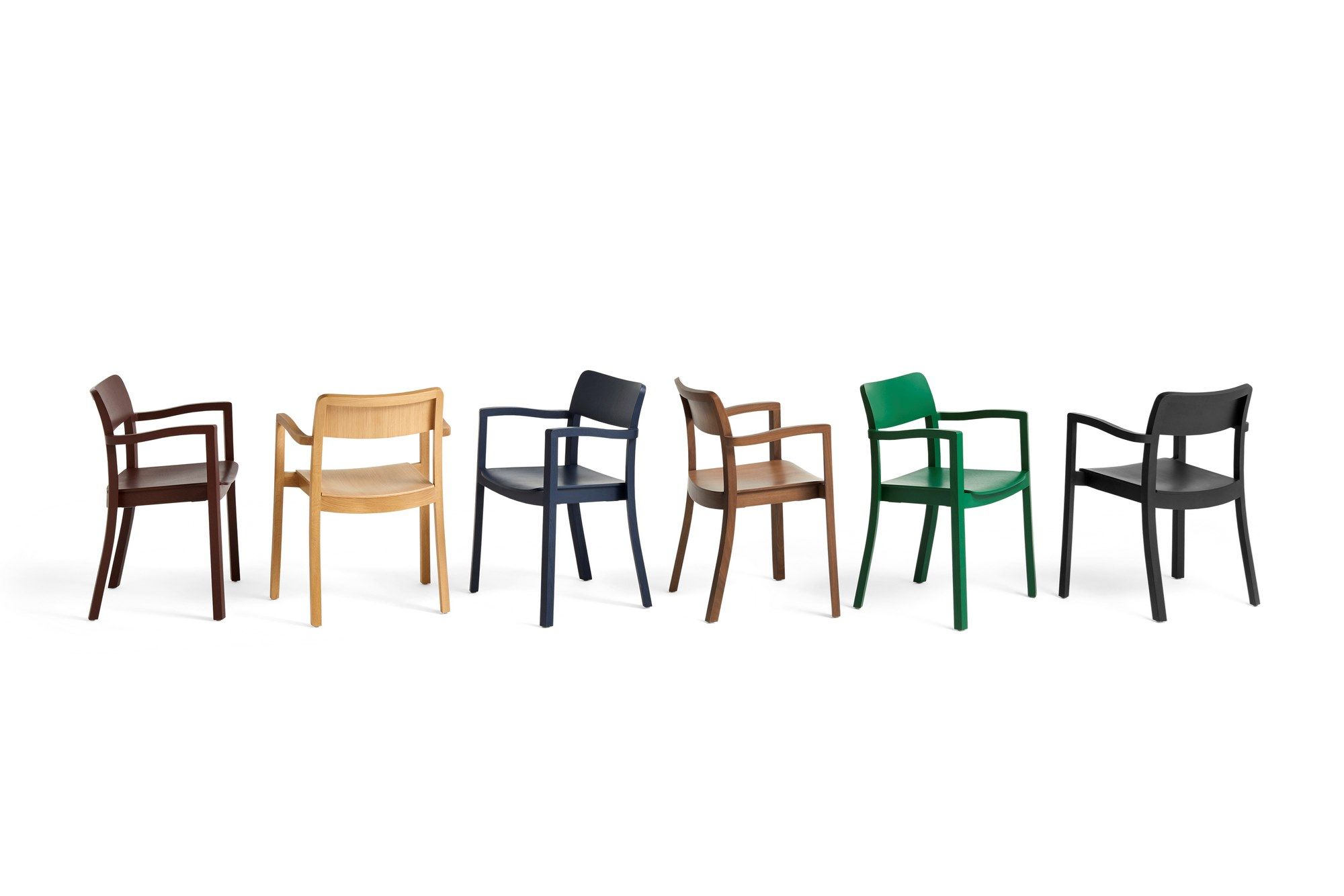 PASTIS Stackable wooden chair with armrests By Hay | design Julien Renault