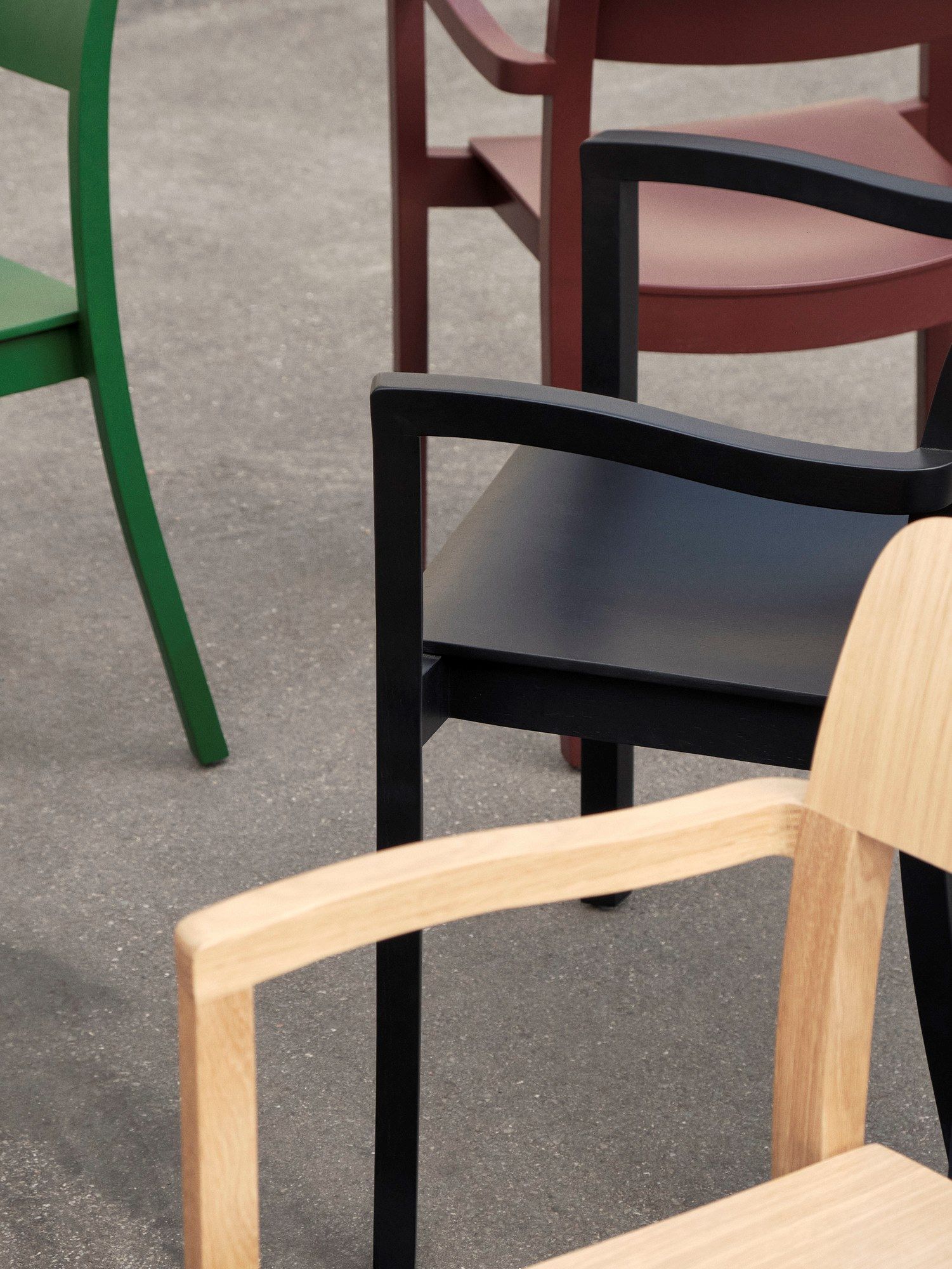 PASTIS Stackable wooden chair with armrests By Hay | design Julien Renault