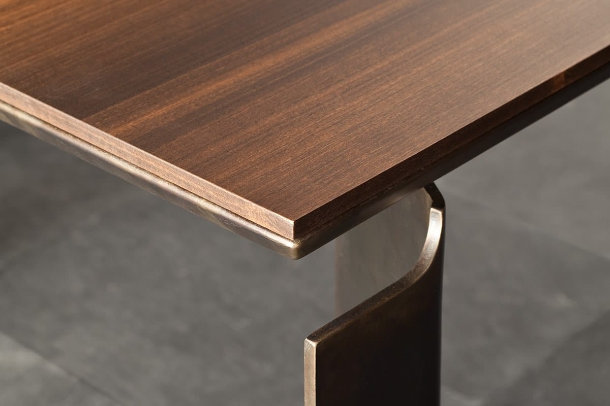 Rectangular wood veneer table PATCH By INTERNA8 design Studiooxi