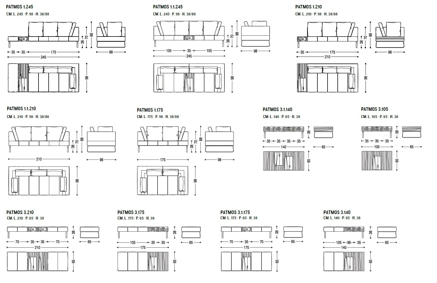 PATMOS | Sofa By Riva 1920 design Terry Dwan