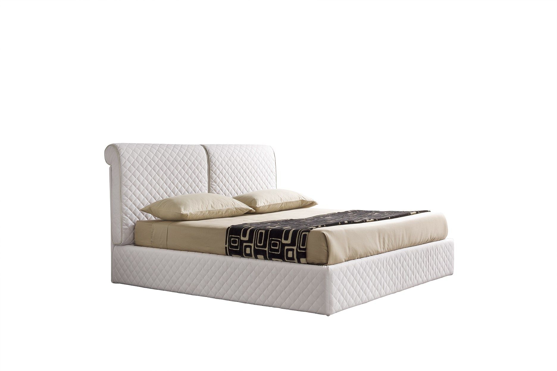 Fabric double bed with upholstered headboard PATRICK By Felis