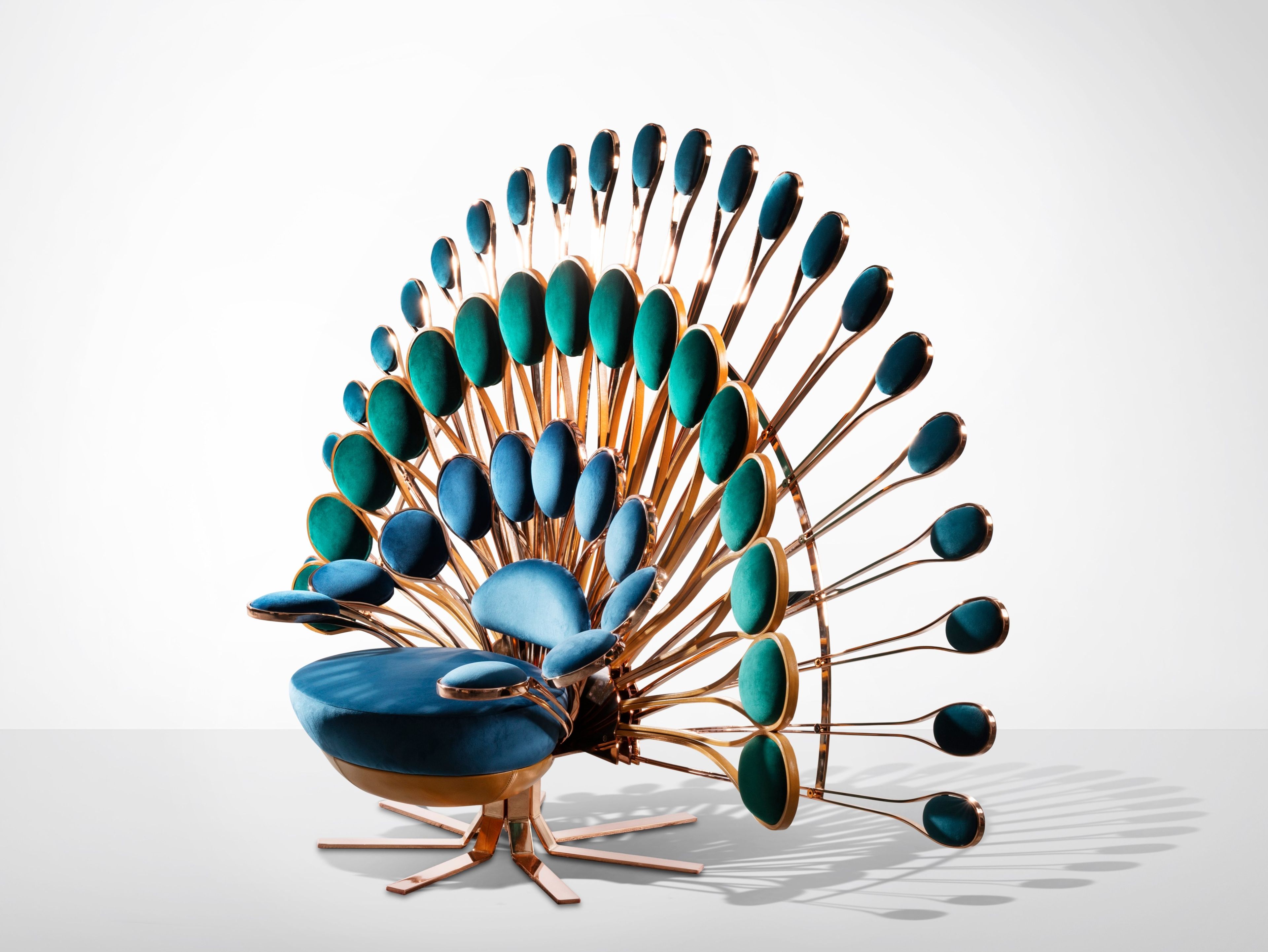 PAVONE High-back brass armchair By Visionnaire | design Marc Ange