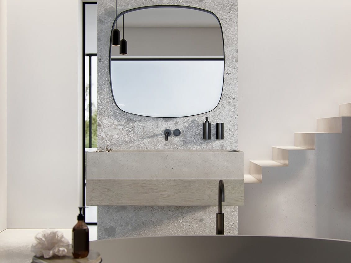 Rectangular single natural stone washbasin PB BASIN – 120 By COCOON ...