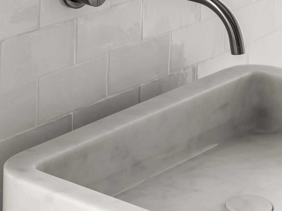 PB COLUMN Freestanding rectangular natural stone washbasin By COCOON ...