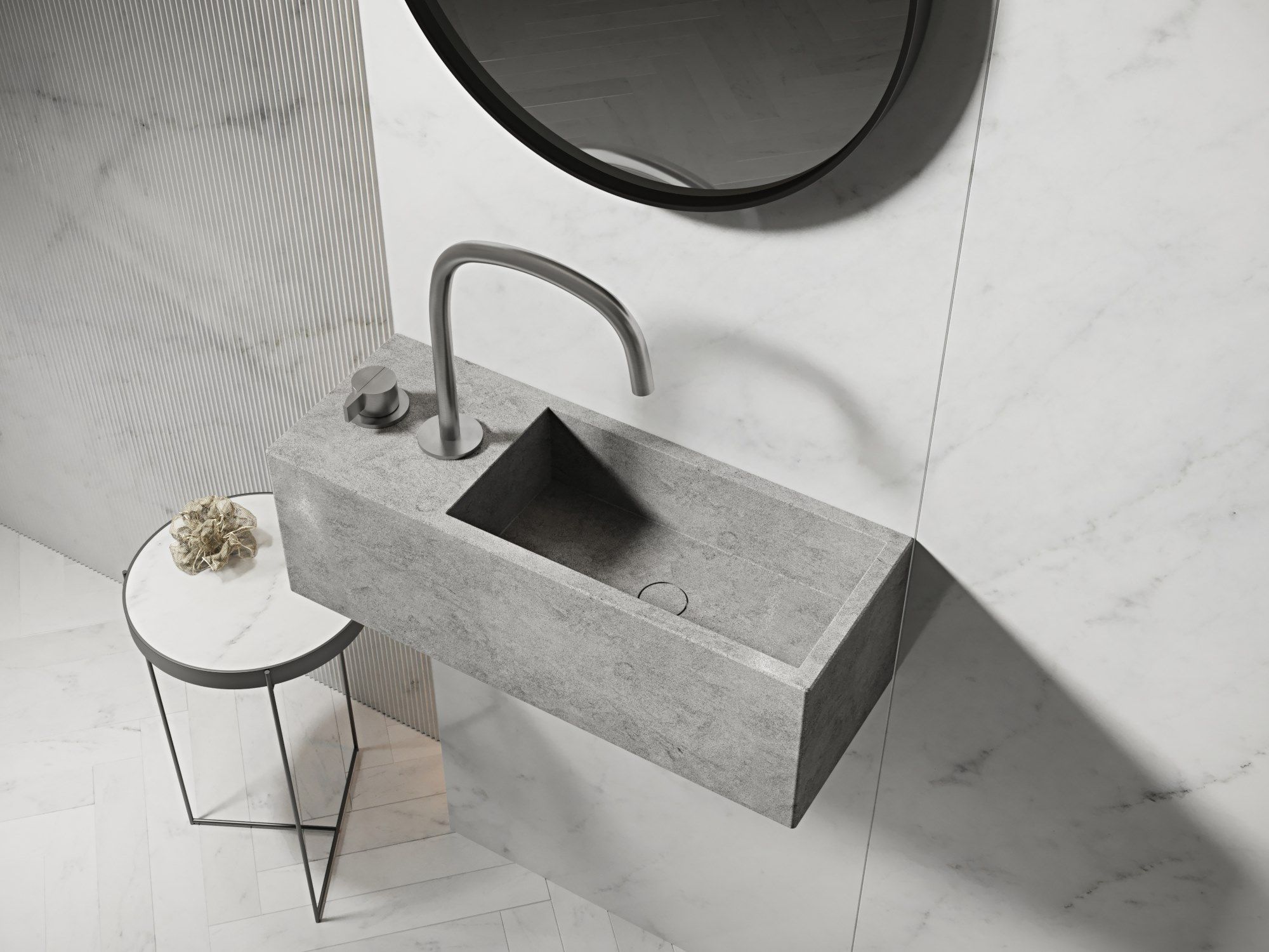 Rectangular wall-mounted handrinse basin PB MICRO BASIN - 60A By COCOON ...