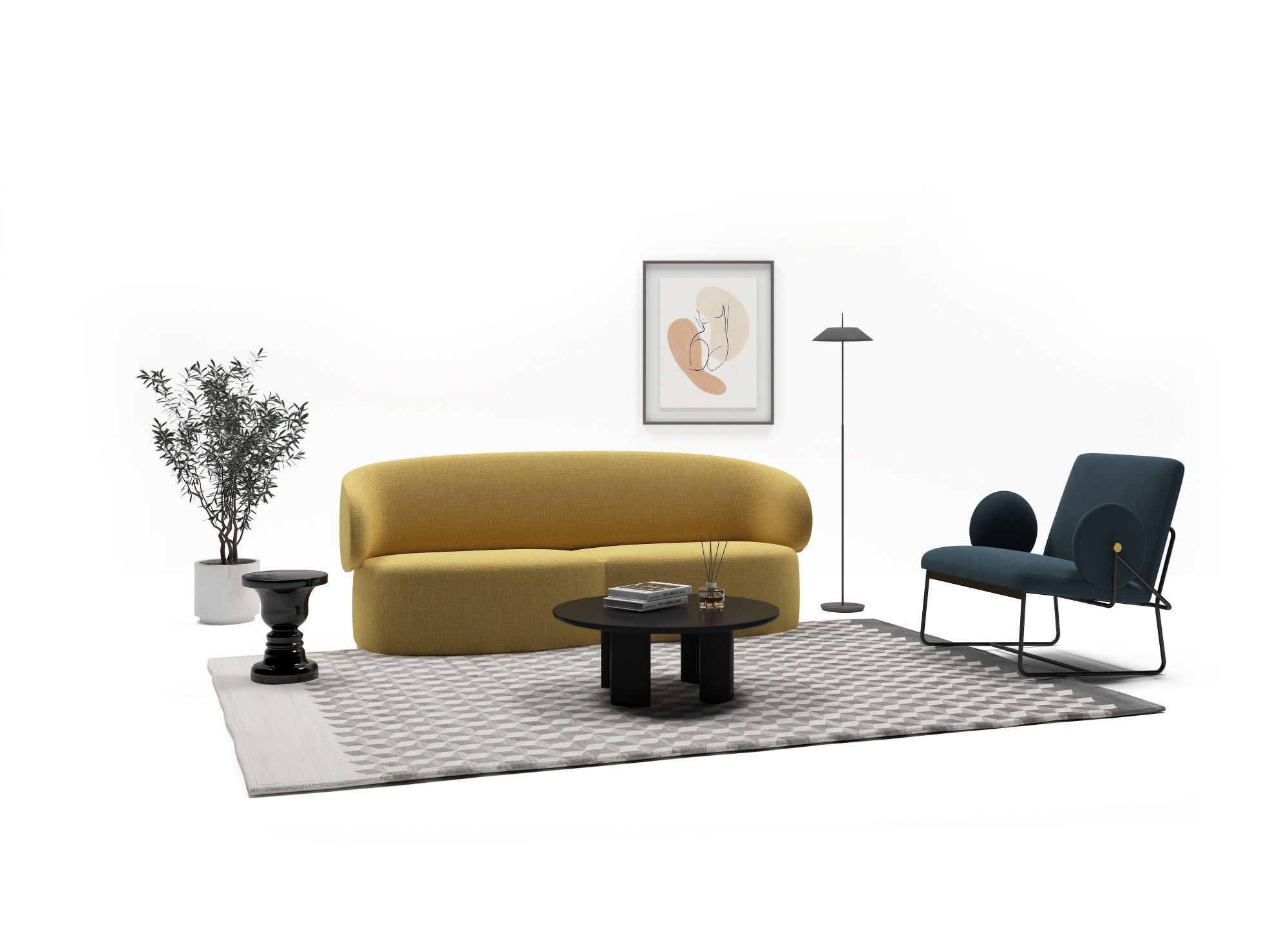 PEBBLE | Round coffee table Low round MDF coffee table By grado design ...