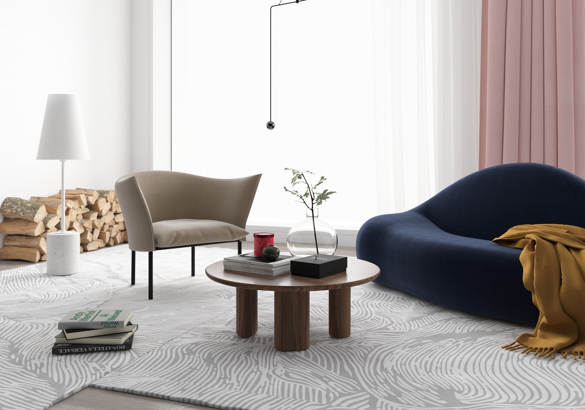 PEBBLE | Round coffee table Low round MDF coffee table By grado design ...