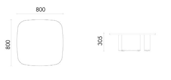 PEBBLE | Square coffee table By grado design