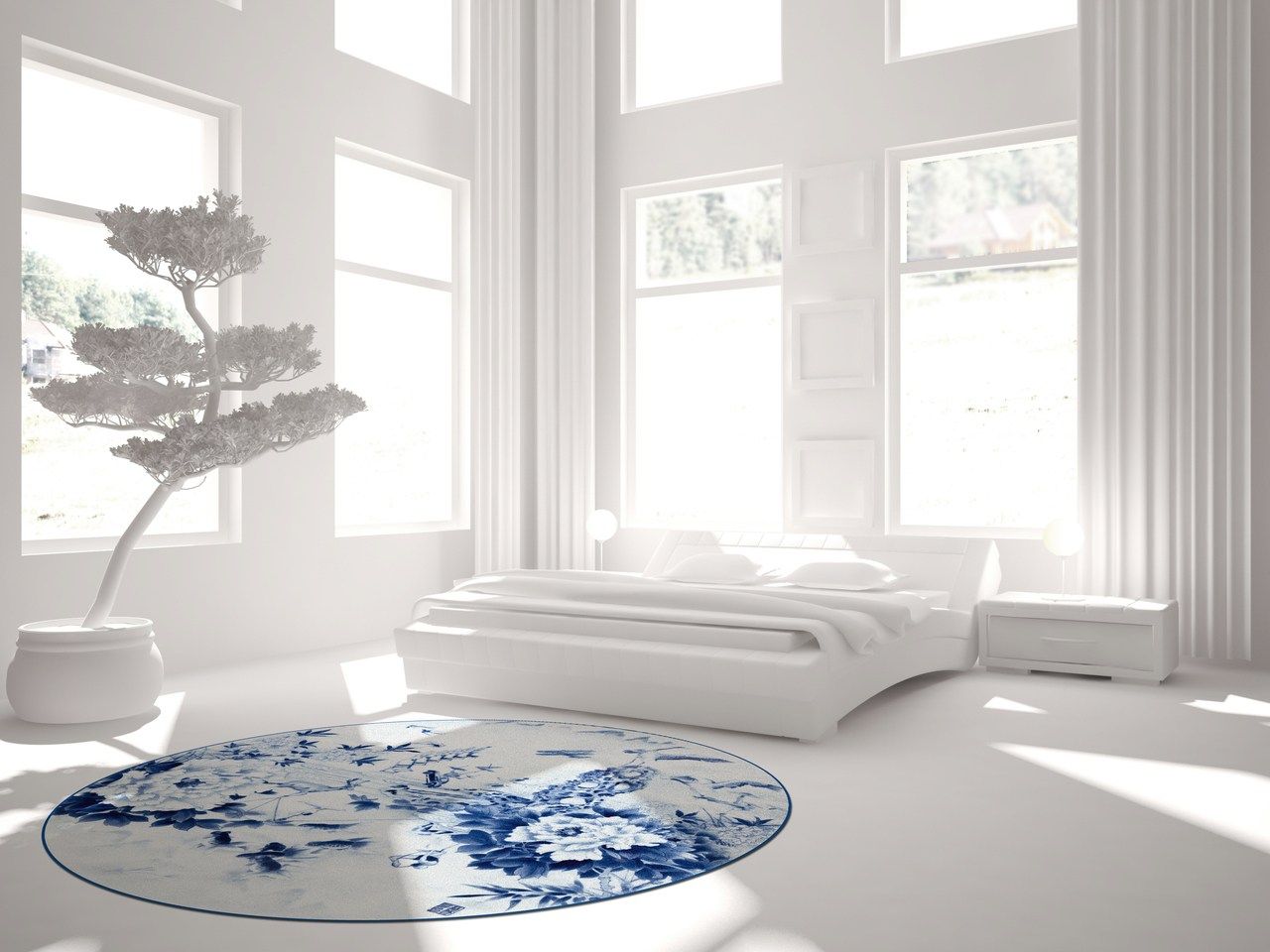 PEONY PLAY Round polyamide rug By Mineheart | design Jacky Tsai