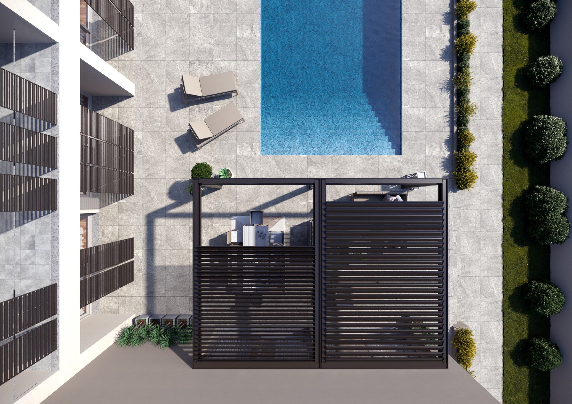 PERGOMOVE Wall-mounted metal pergola with folding louvers with ...