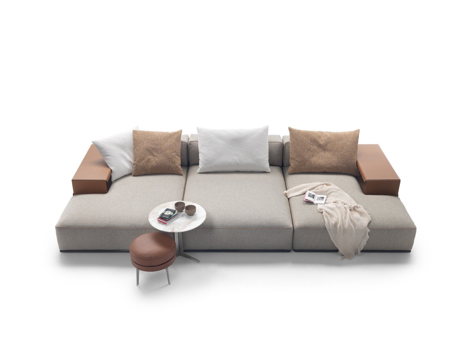 PERRY Sectional fabric sofa with integrated magazine rack By Flexform ...