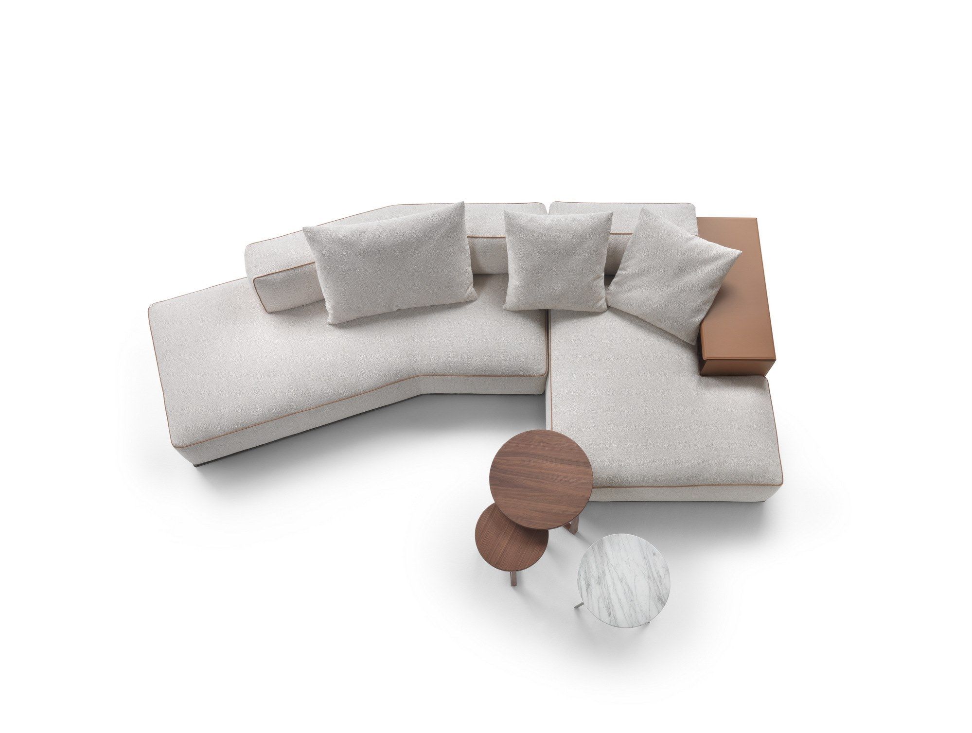 PERRY Sectional fabric sofa with integrated magazine rack By Flexform ...