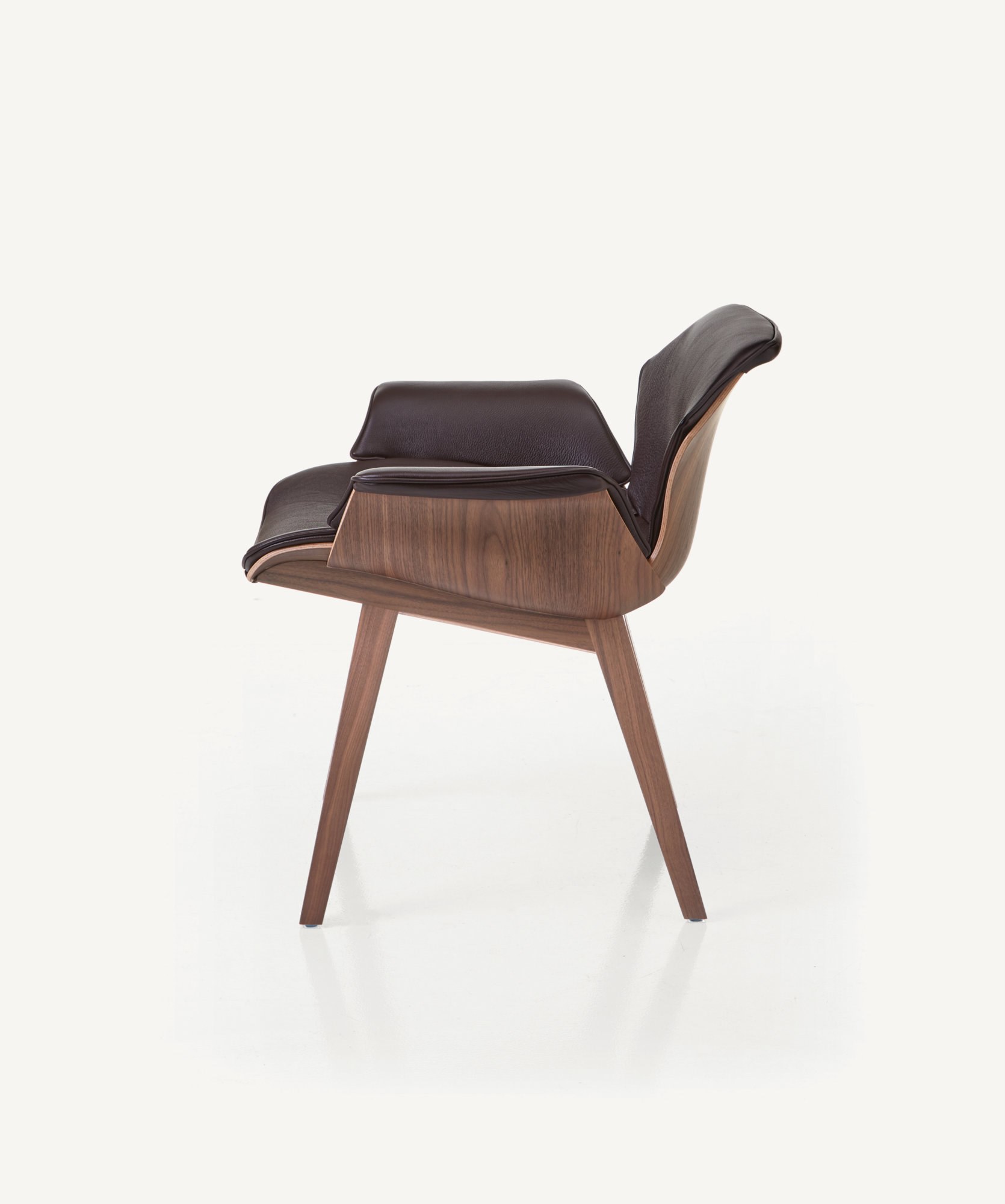 PETAL Leather easy chair with armrests By BassamFellows | design Craig ...