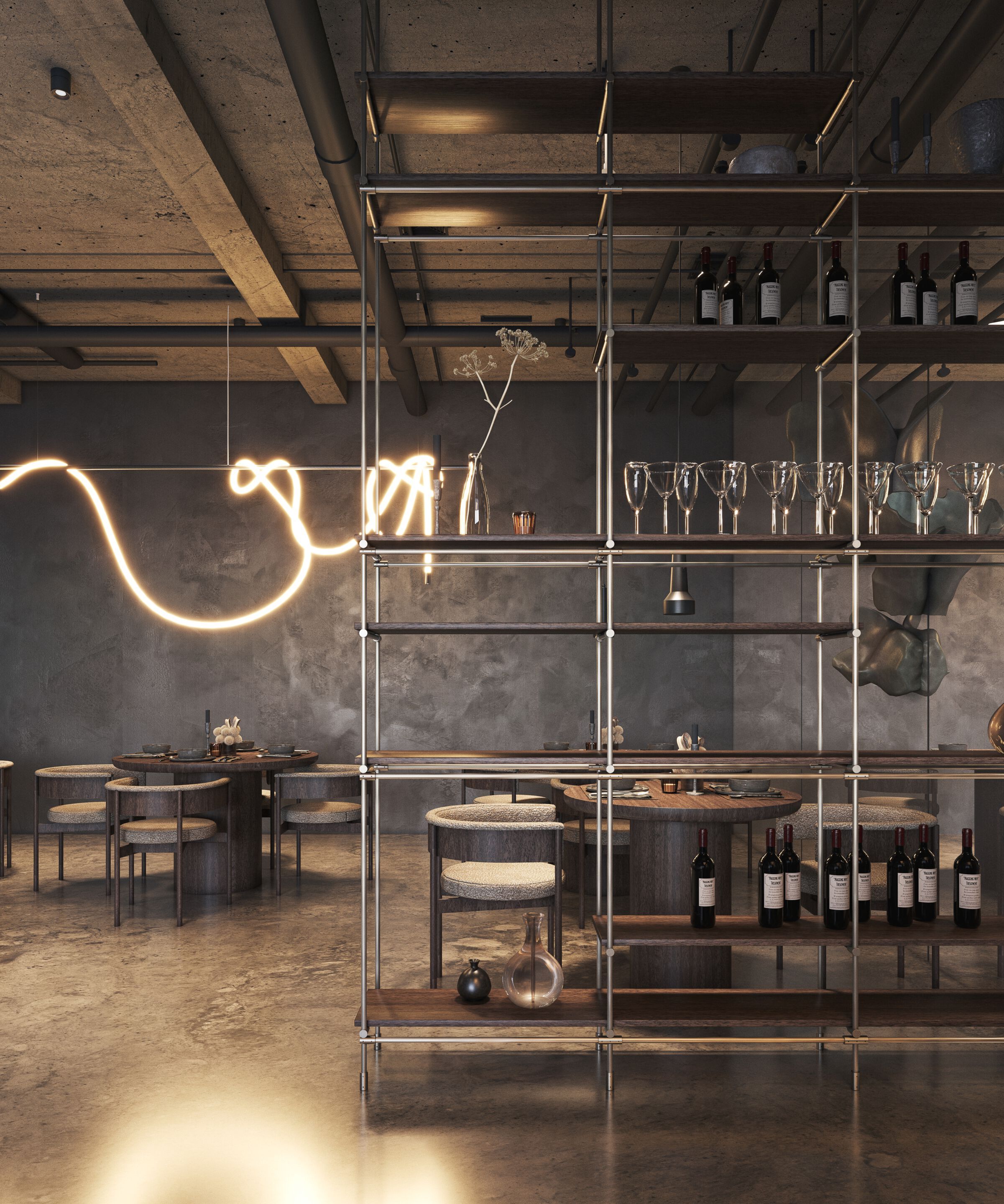 TUBE CONNECTING SYSTEM MODULATION N°16 Storage wall By P&G KONZEPT