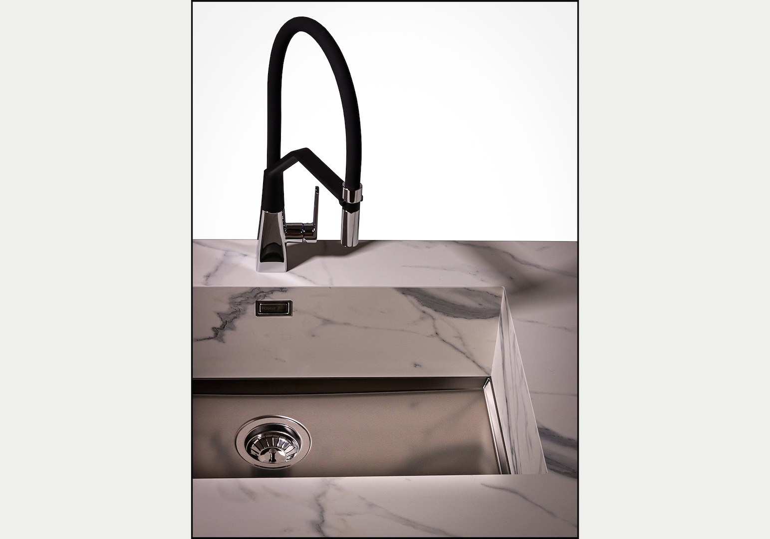 Undermount stainless steel sink PHANTOM BASE 71X40 INOX By Foster