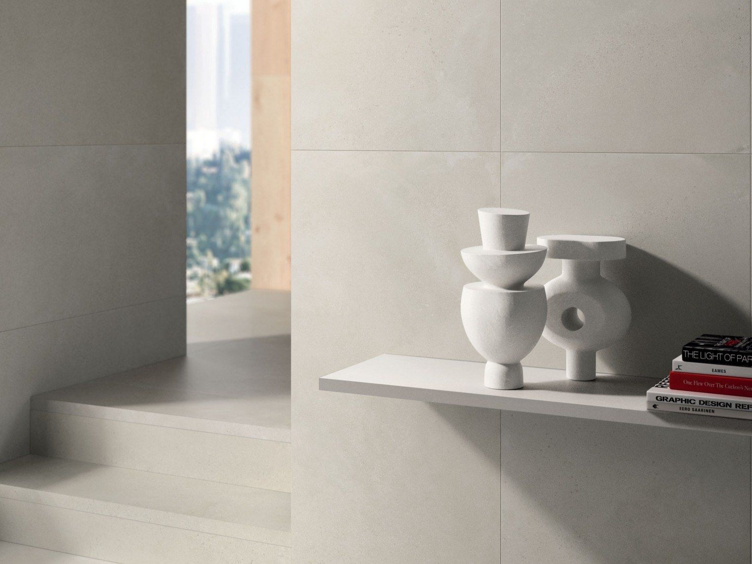 PHASE WHITE Porcelain stoneware wall/floor tiles with concrete effect ...