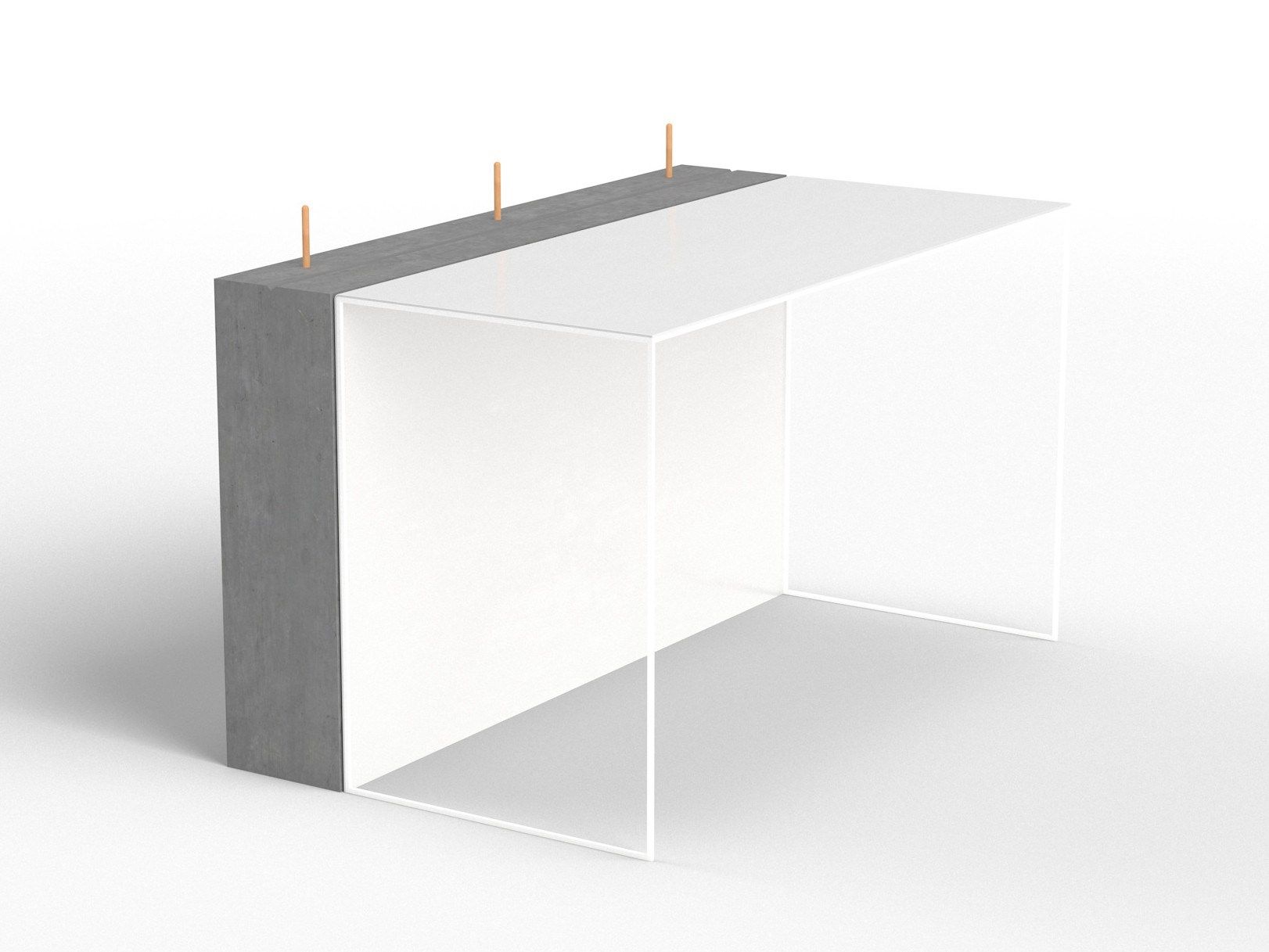 Cement secretary desk PHILIP By Forma&Cemento design Valerio Paula ...