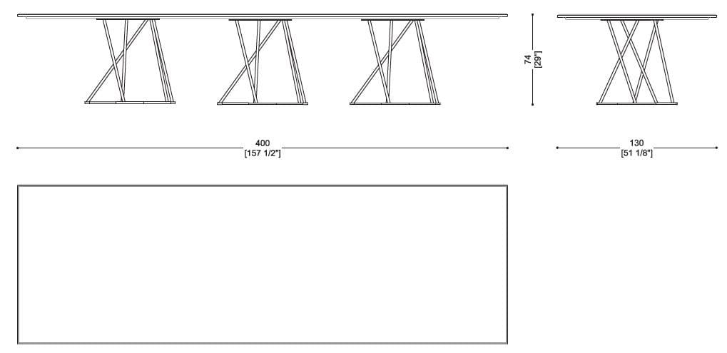 PHILIPPE | Rectangular table Rectangular glass dining table By Sicis