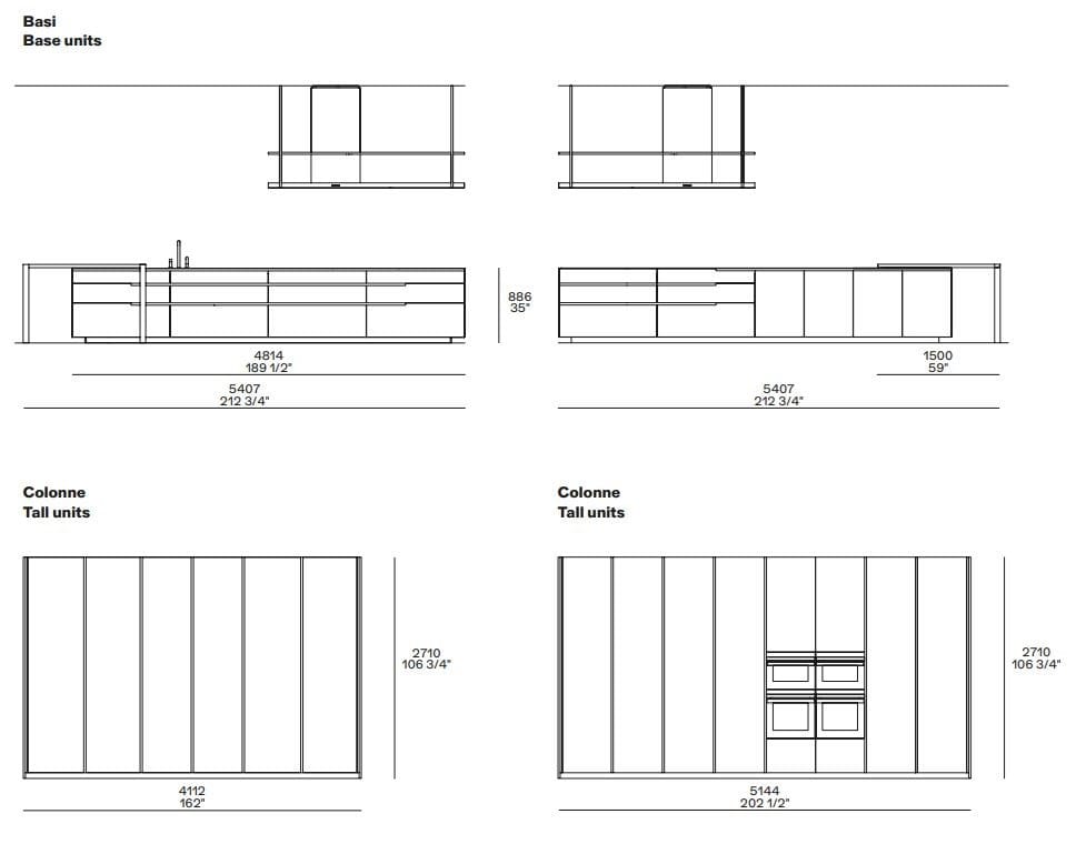 PHOENIX Steel and wood kitchen with peninsula By Poliform
