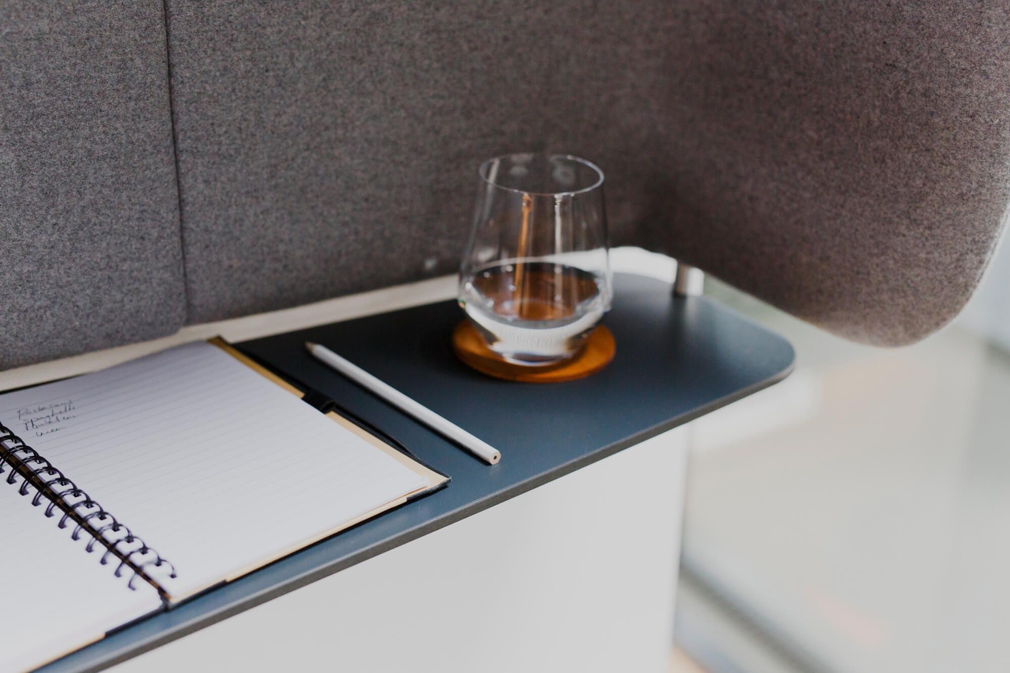 Acoustic wall-mounted fabric phone booth PHONEBOX By Prooff design AXIA