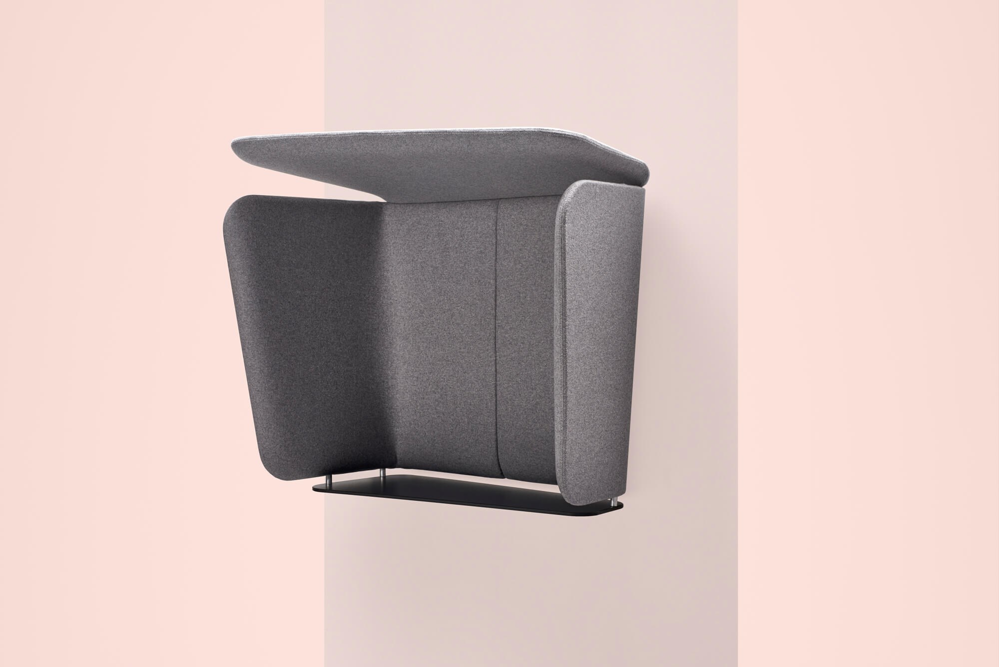 Acoustic wall-mounted fabric phone booth PHONEBOX By Prooff design AXIA