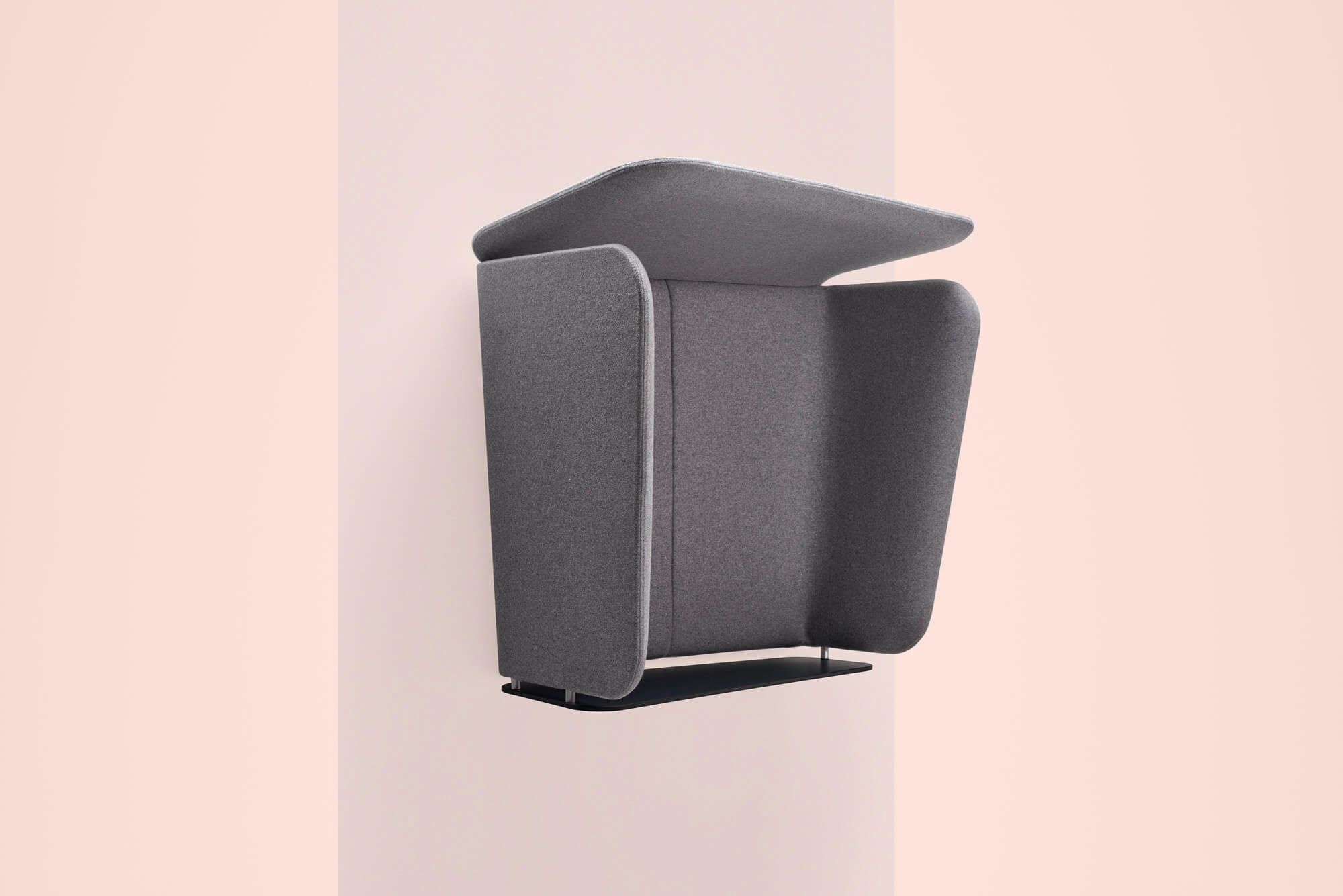 Acoustic wall-mounted fabric phone booth PHONEBOX By Prooff design AXIA