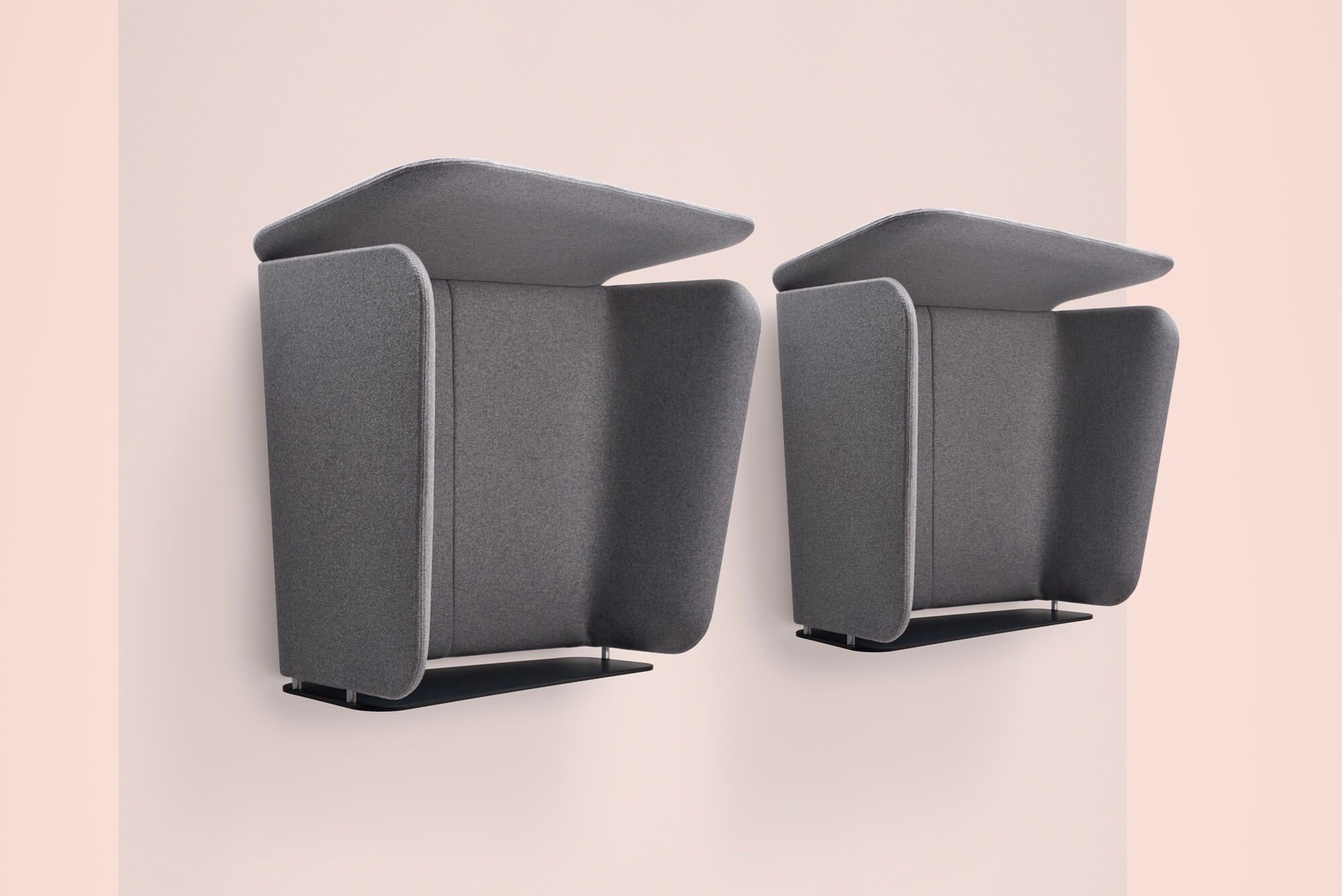 Acoustic wall-mounted fabric phone booth PHONEBOX By Prooff design AXIA