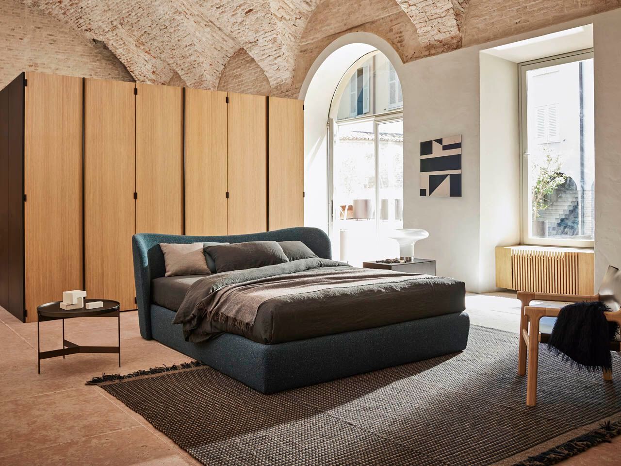 EMBRACE Fabric double bed with upholstered headboard By Pianca | design ...