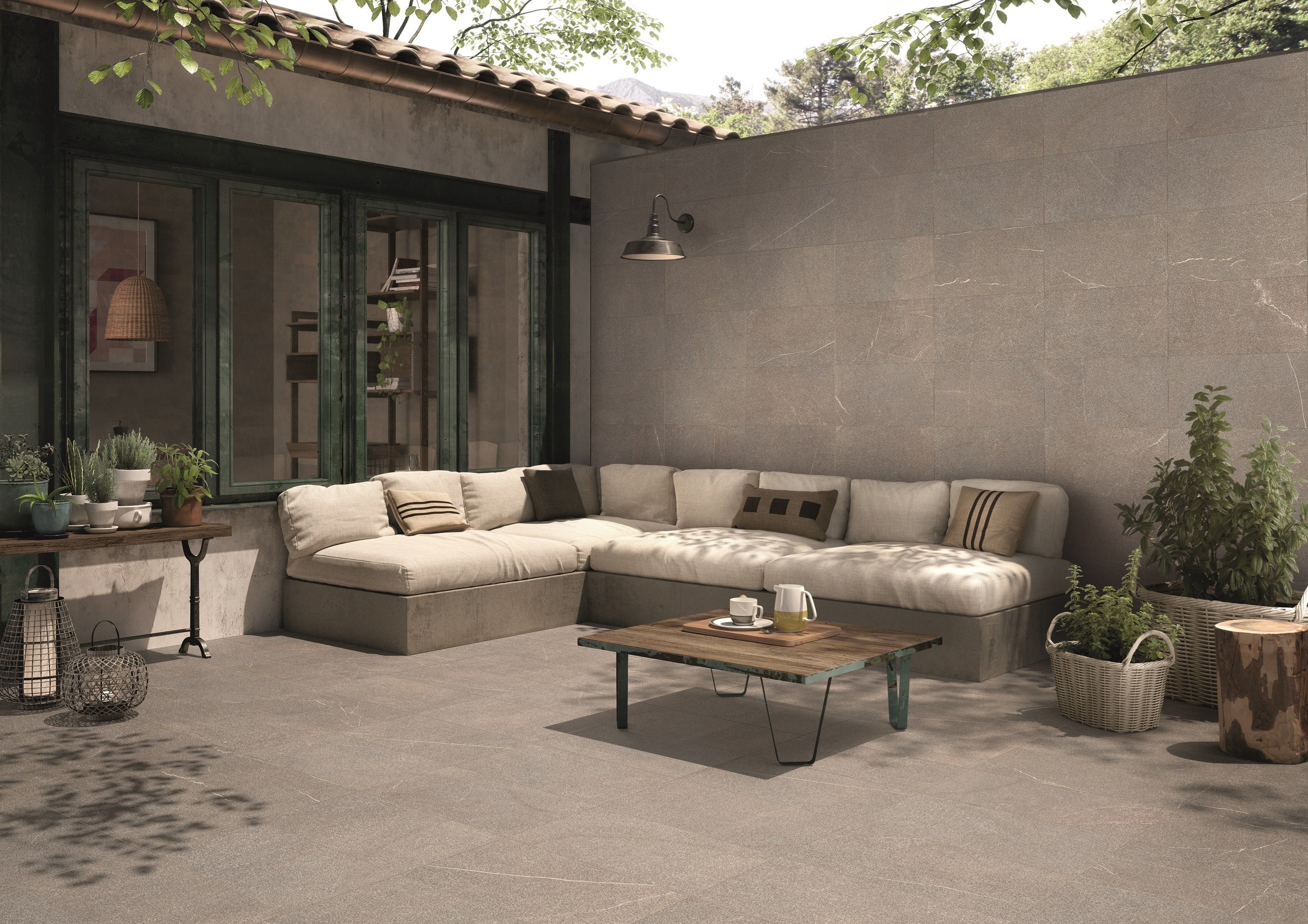 PIASE FIAMMATA Porcelain stoneware wall/floor tiles with stone effect ...