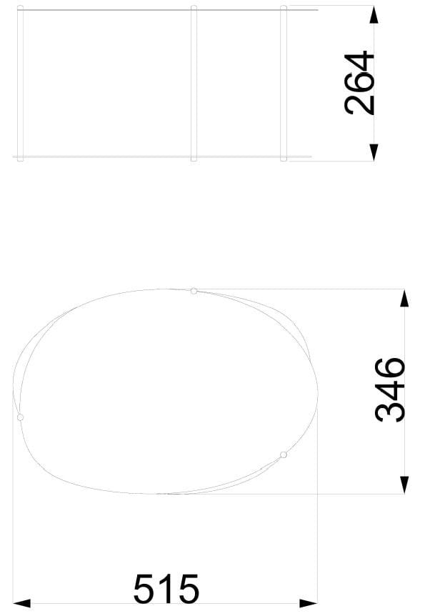 Oval Painted steel coffee table with integrated magazine rack PICOS By ...