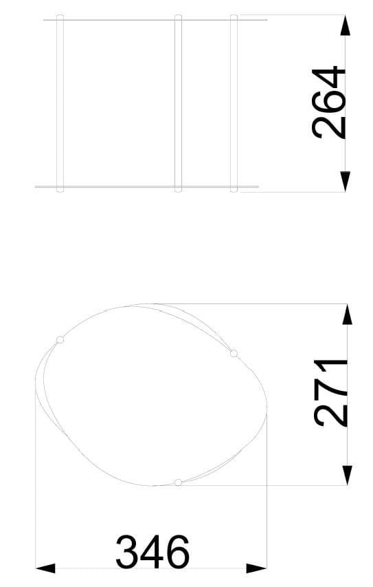 Oval Painted steel coffee table with integrated magazine rack PICOS By ...