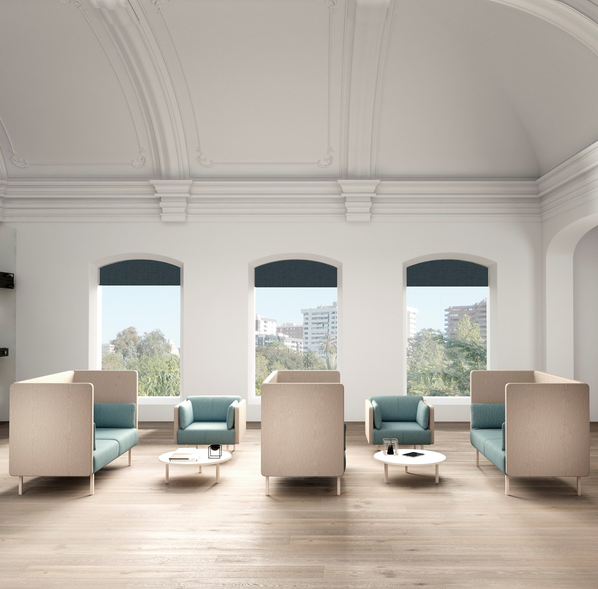 PIEM | High-back sofa 2 seater high-back fabric sofa By Ofifran ...