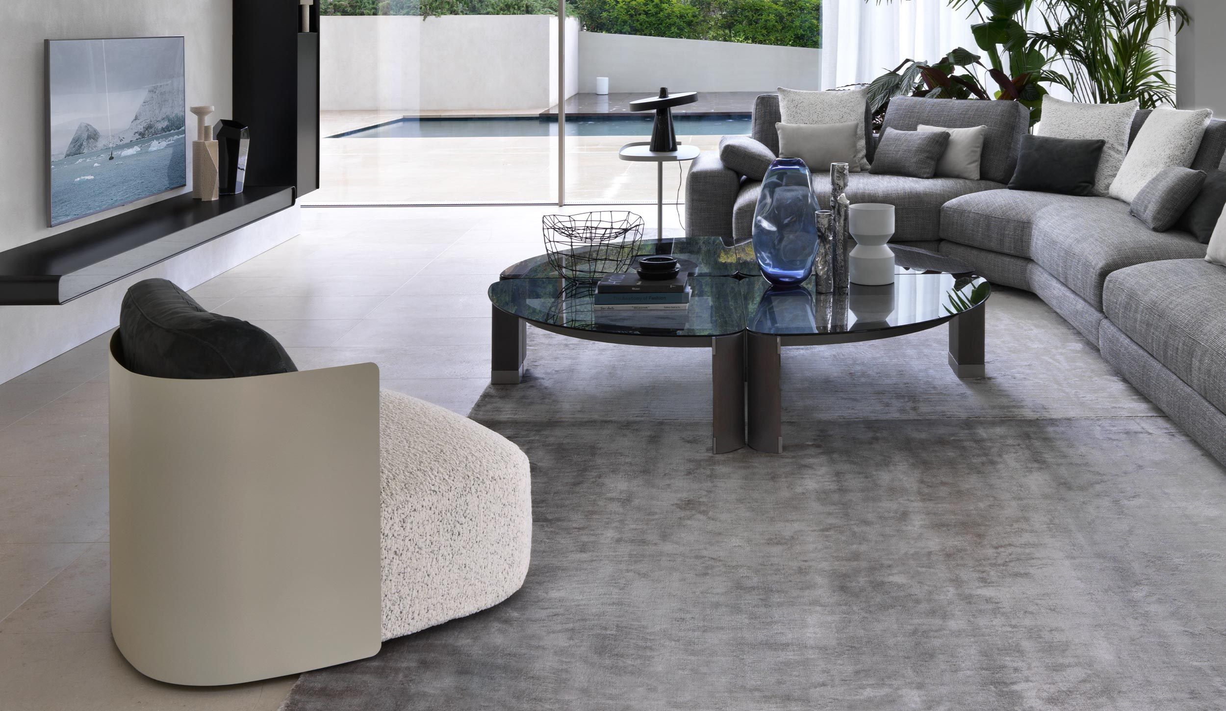 PIERRE Fabric armchair with removable cover By Flou