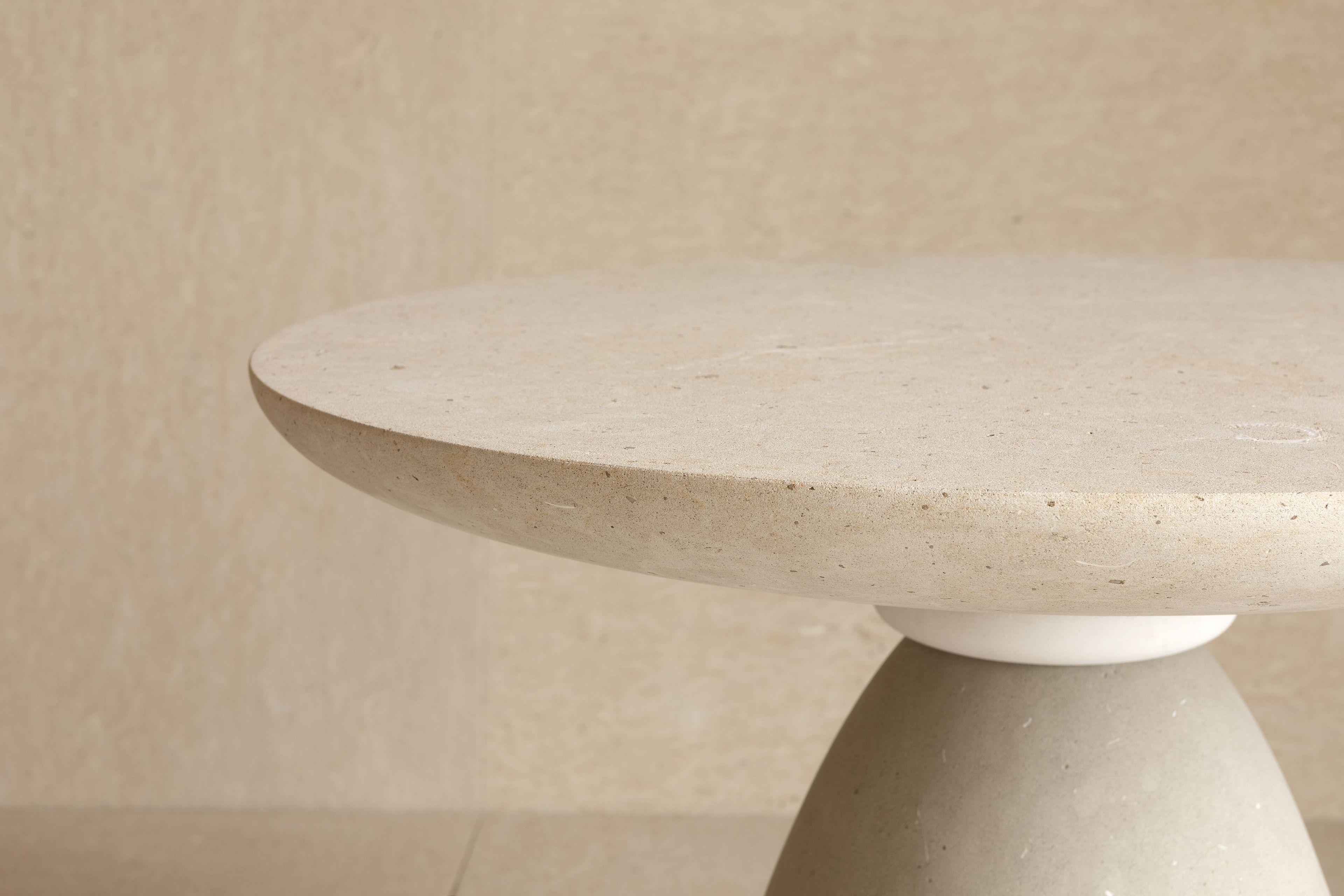GEO Round lecce stone garden side table By PIMAR