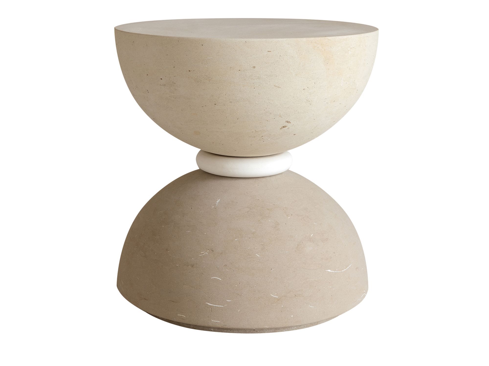 GEO Round lecce stone garden side table By PIMAR