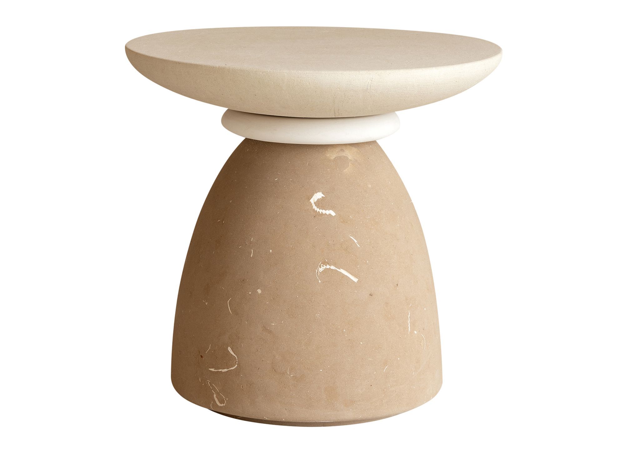 GEO Round lecce stone garden side table By PIMAR