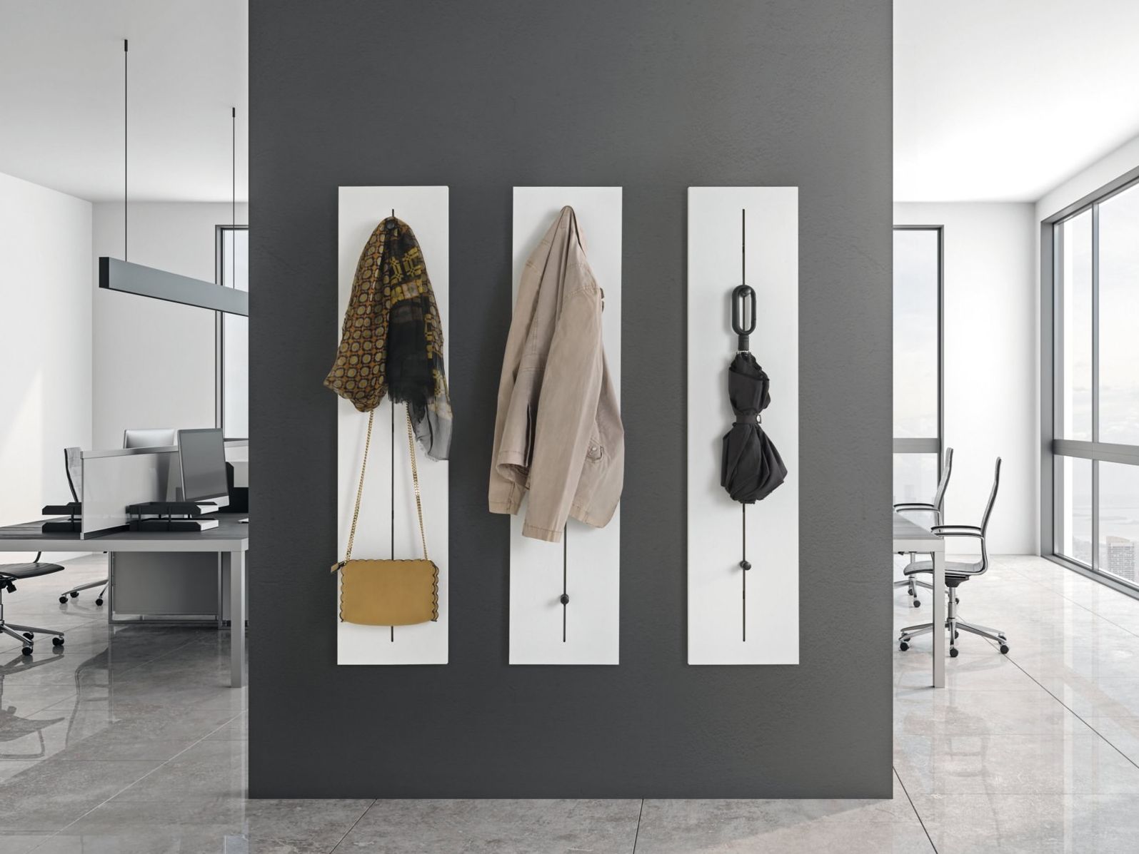 Wall-mounted wooden coat rack PIN HANG By SALICE