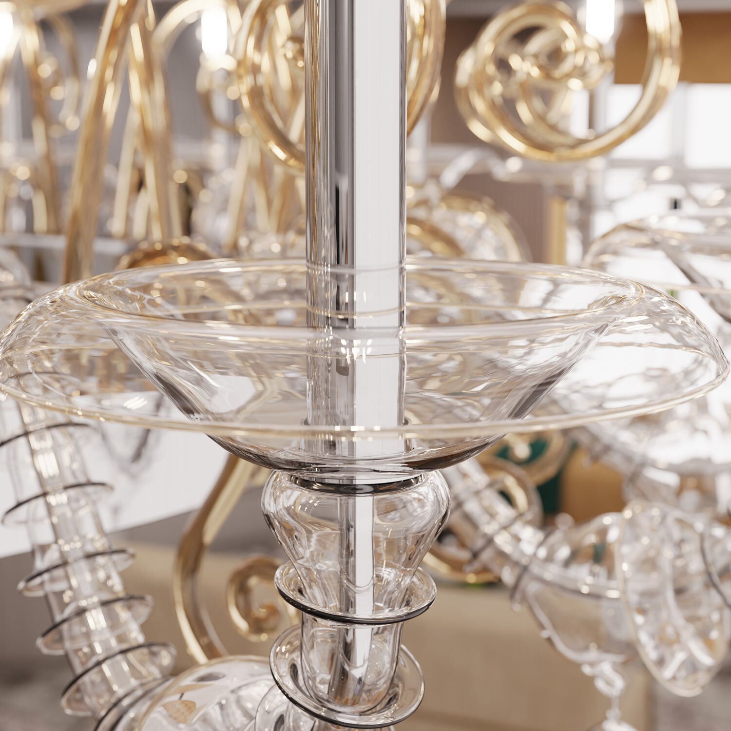 LOREDAN Murano glass modern chandelier By PIUMATI Murano Glass