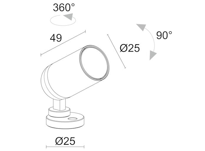PIVOT MINI 1 LED aluminium Outdoor floodlight By L&L Luce&Light