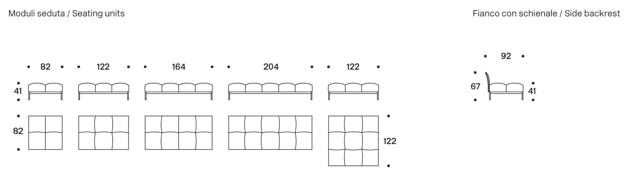 PIXEL LIGHT INDOOR Sectional fabric sofa By Saba Italia | design Sergio Bicego