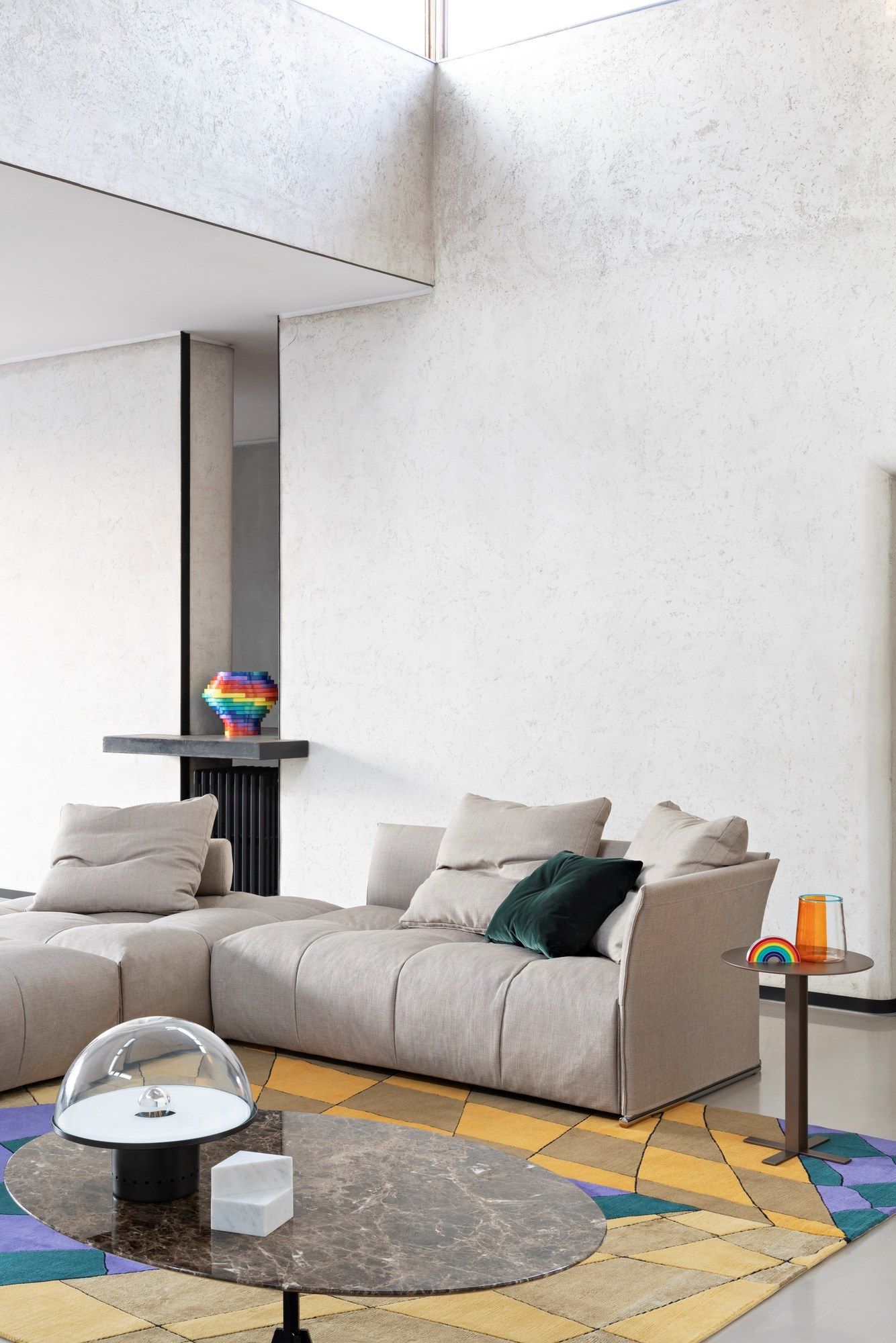 PIXEL Sectional fabric sofa with removable cover By Saba Italia | design Sergio Bicego