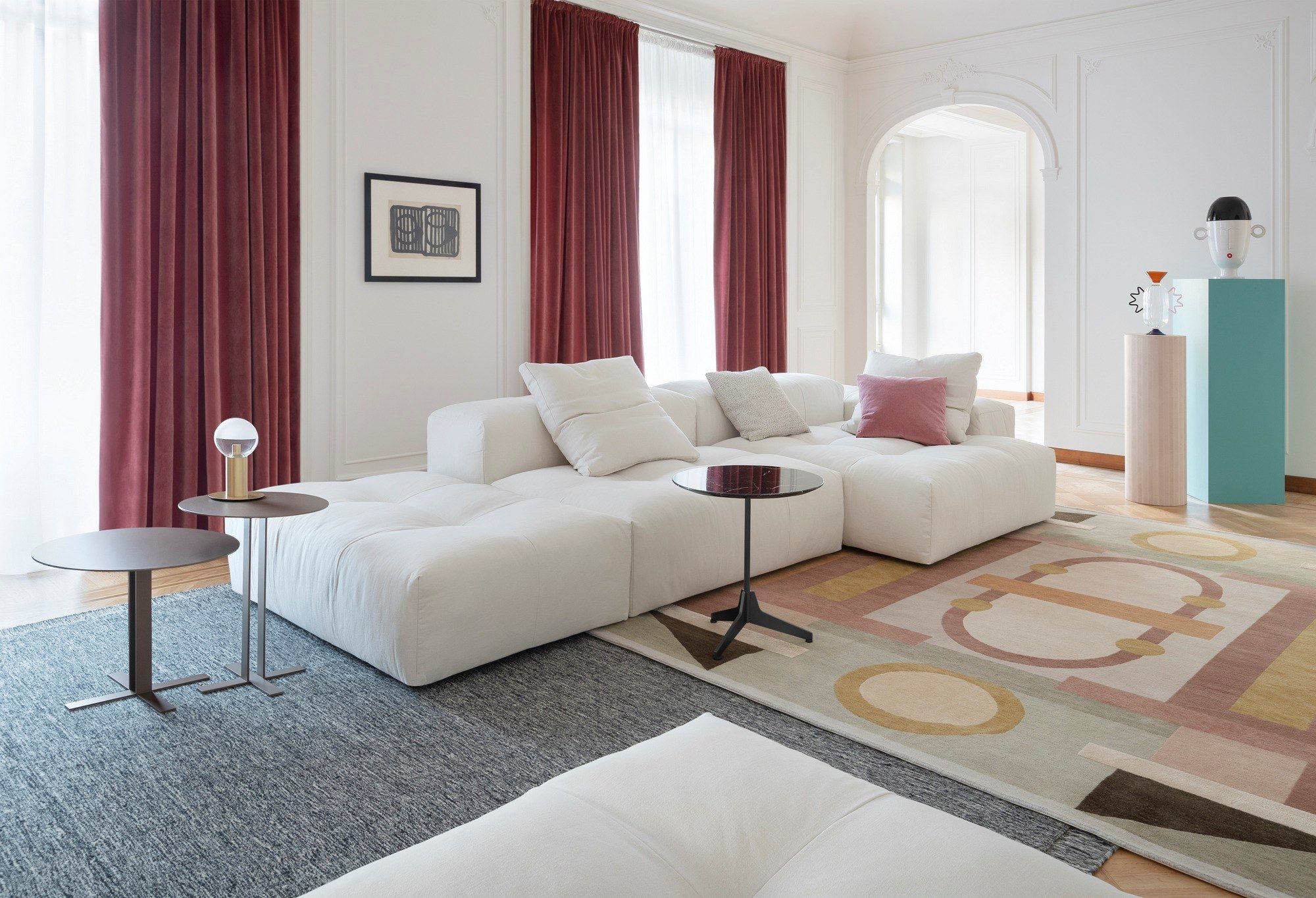 PIXEL Sectional fabric sofa with removable cover By Saba Italia | design Sergio Bicego