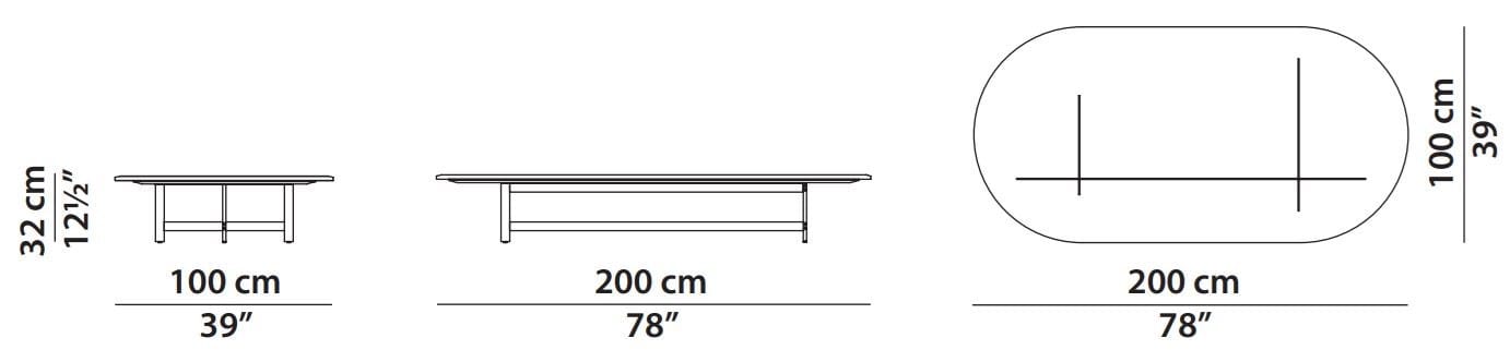 PLACÈ | Oval coffee table By BAXTER design Federico Peri