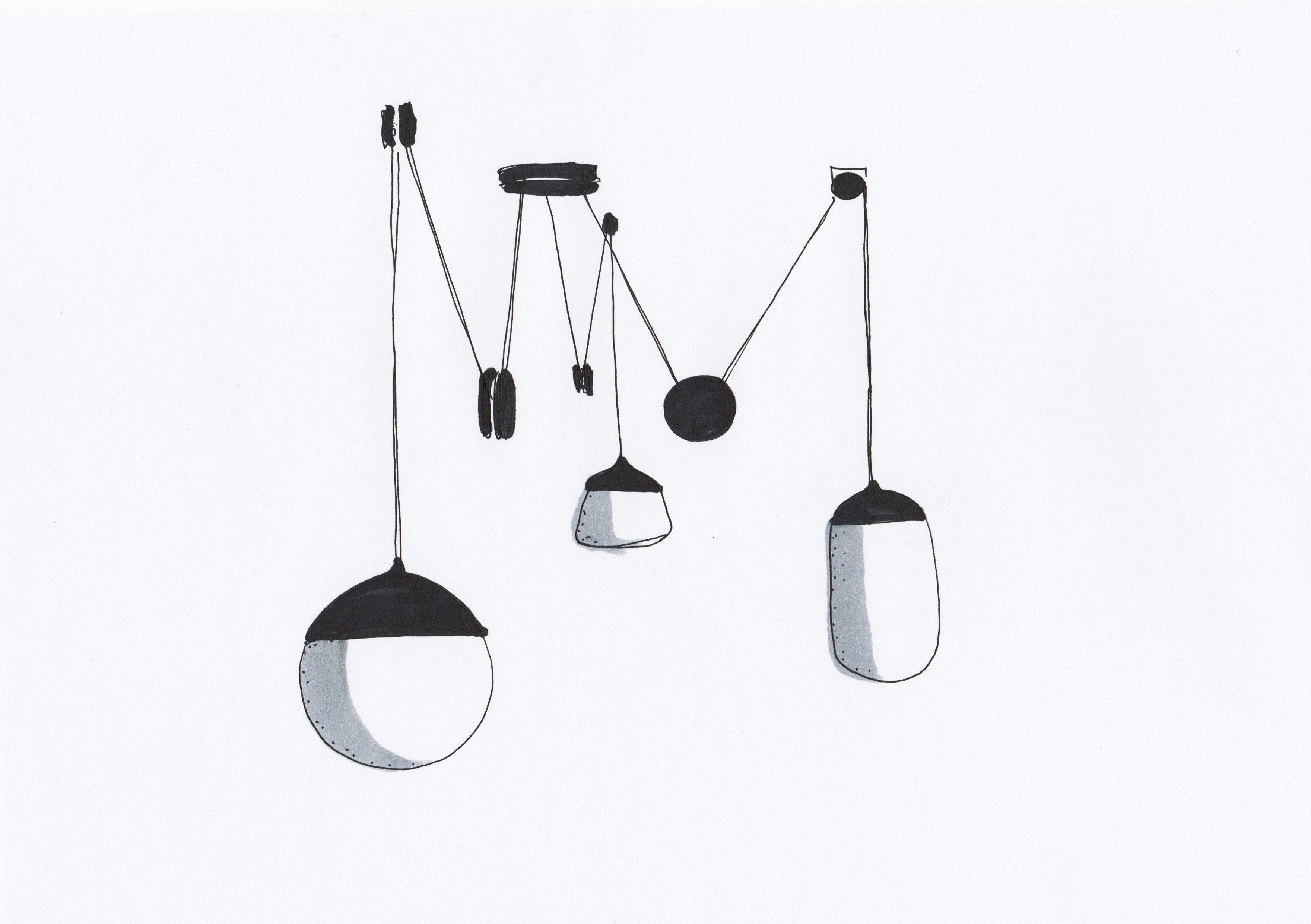 Blown glass and metal pendant lamp PLANETS By BROKIS design VRTIŠKA • ŽÁK