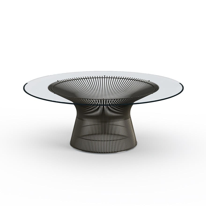 PLATNER | Crystal and steel coffee table Platner Collection By KNOLL ...
