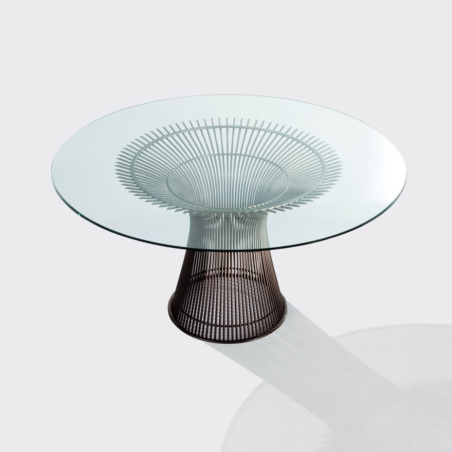 PLATNER | Glass and steel table By KNOLL design Warren Platner