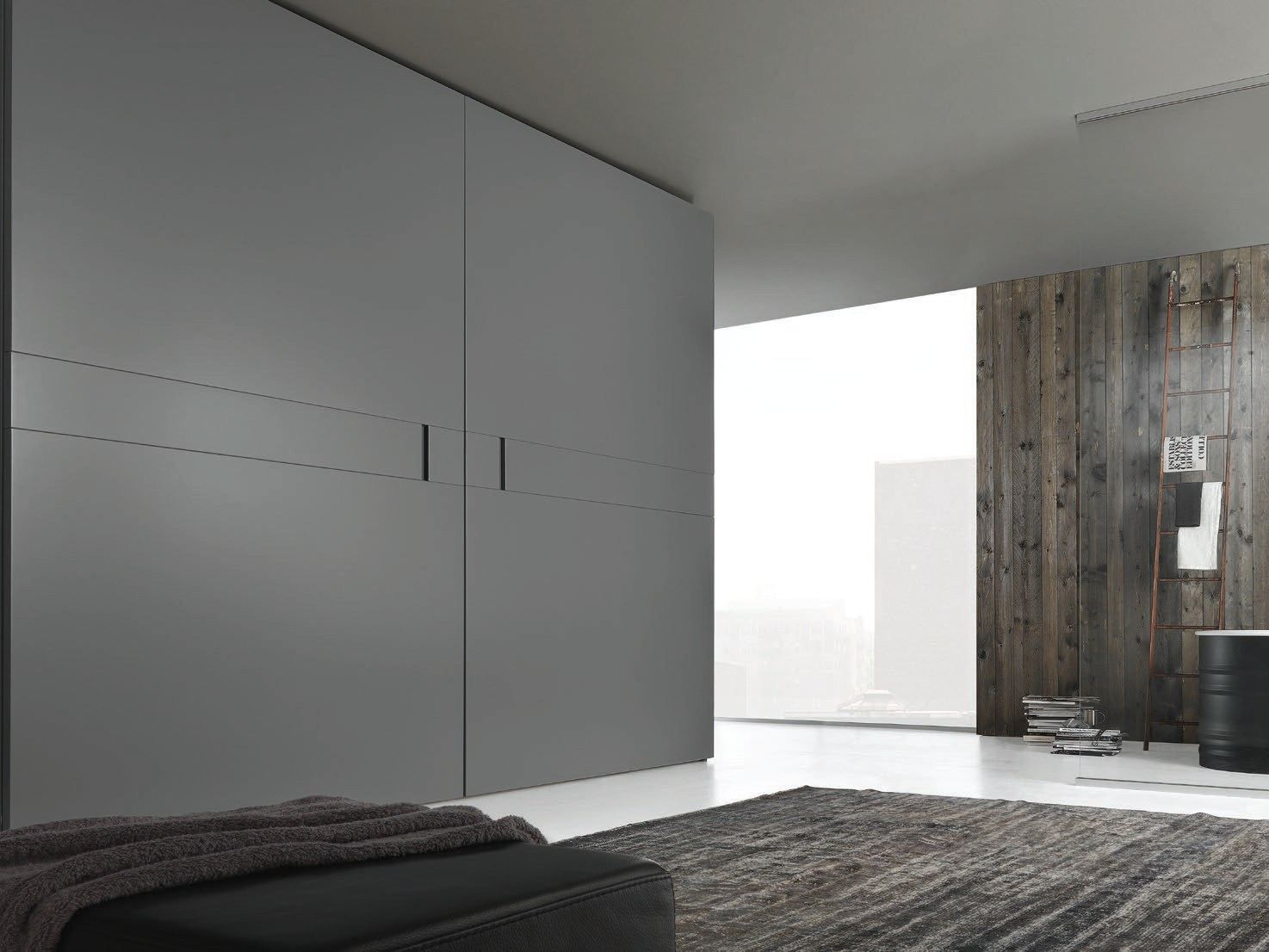 Lacquered wardrobe with coplanar doors PLAY By JESSE