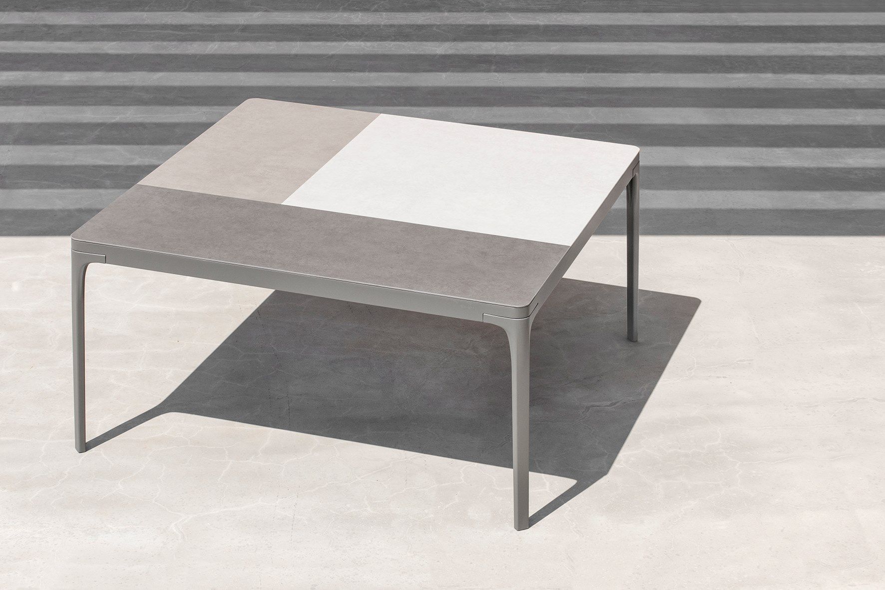 PLAY Square porcelain stoneware garden table By Ethimo