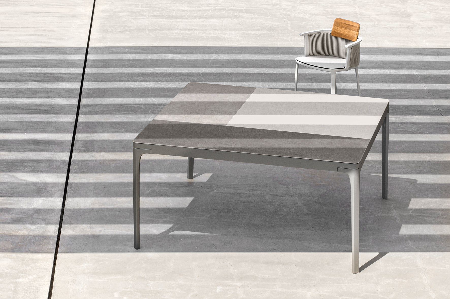 PLAY Square porcelain stoneware garden table By Ethimo